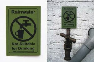 Rainwater Harvesting Warning Sign Outdoor - Rainwater Harvesting